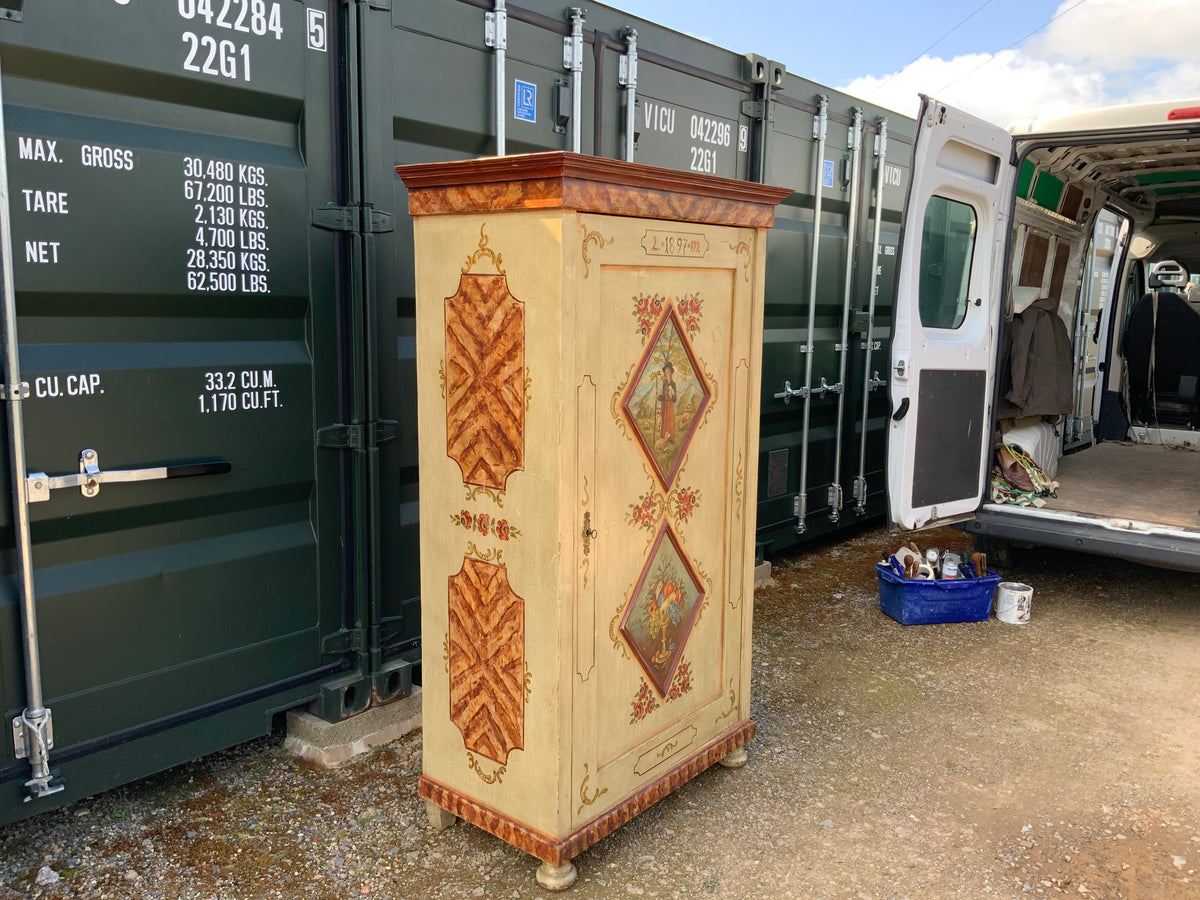Antique Continental Pine Decorative Cupboard – Burford Antiques