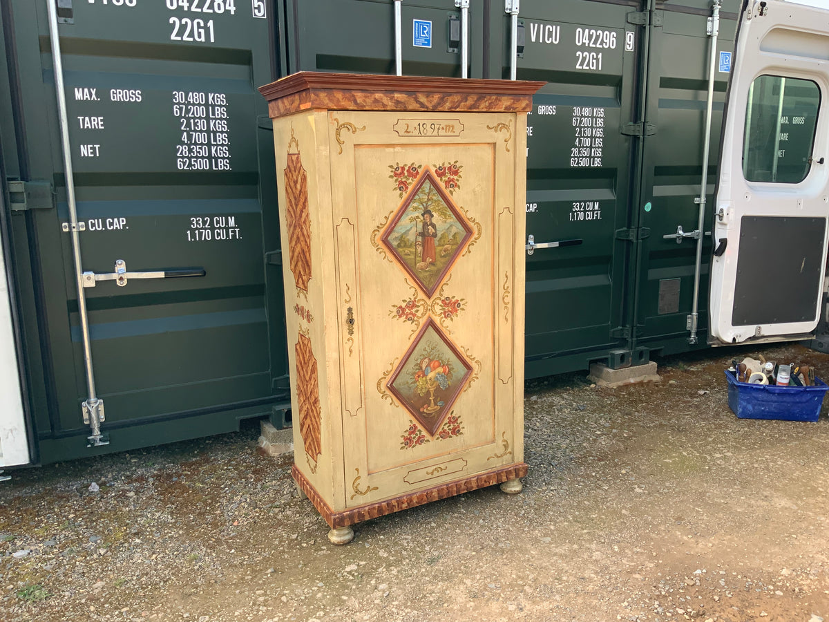 Antique Continental Pine Decorative Cupboard – Burford Antiques