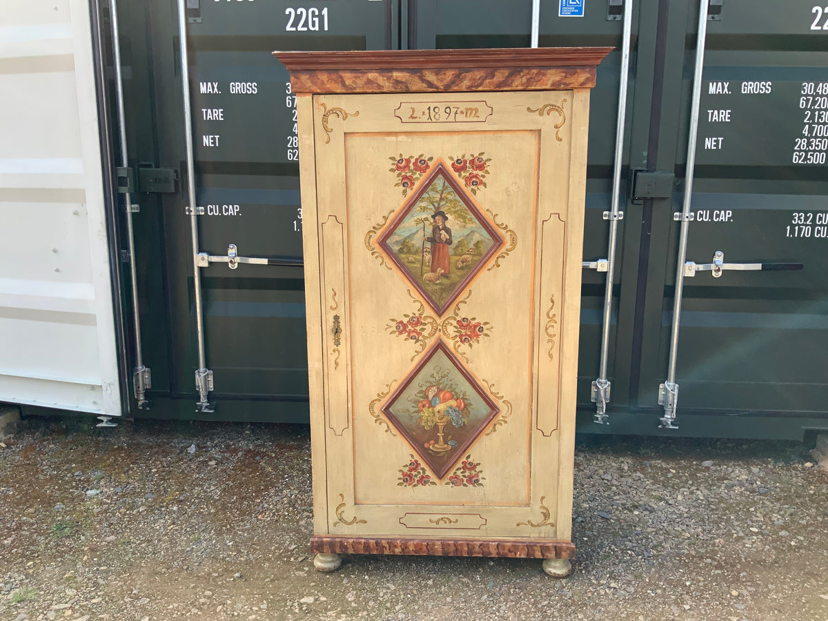 Antique Continental Pine Decorative Cupboard – Burford Antiques