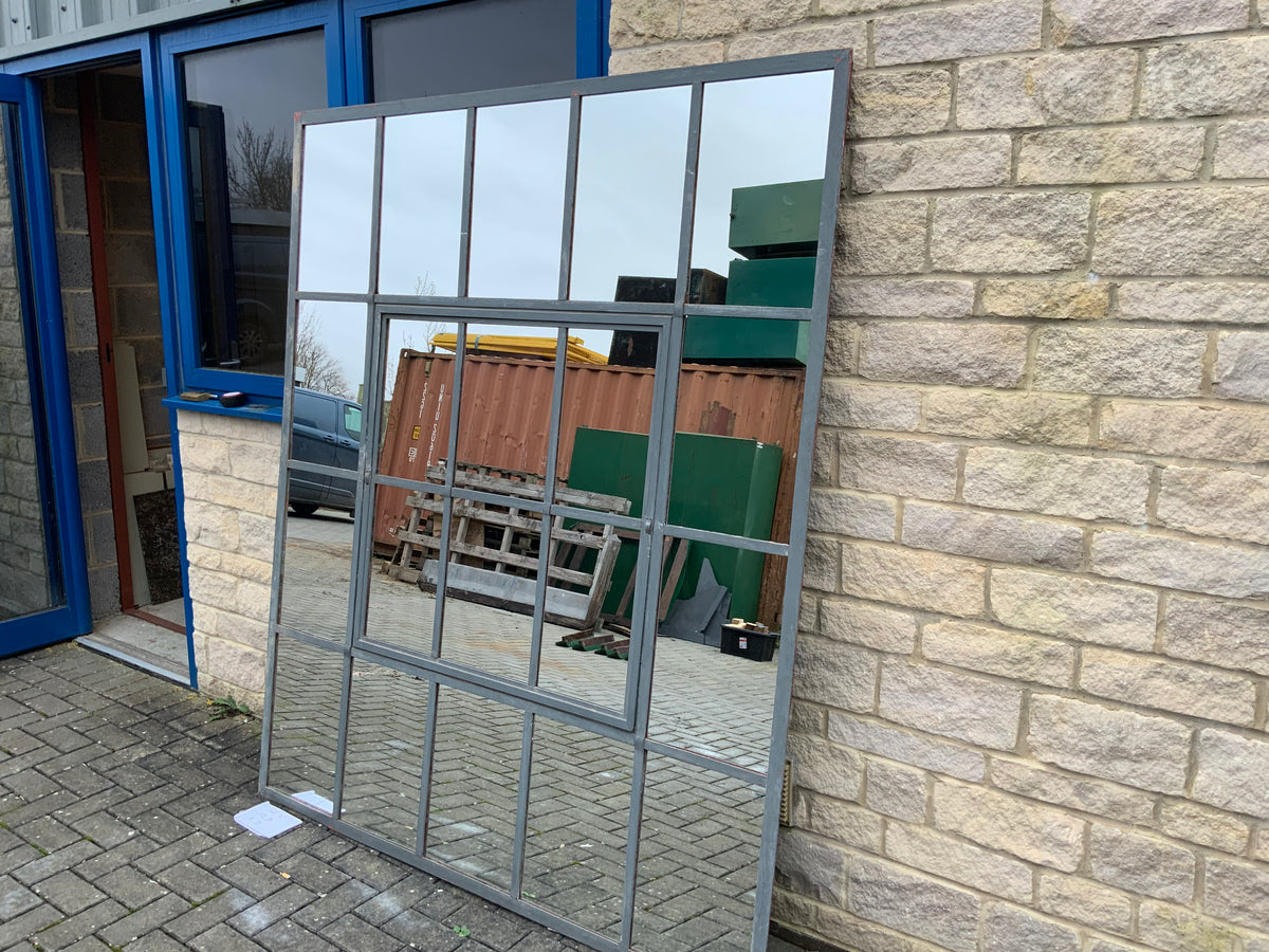 Large Vintage Industrial Metal Window Mirror – Burford Antiques