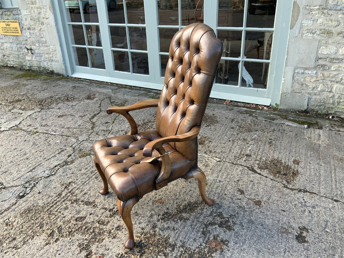 Antique English Walnut Library chair – Burford Antiques