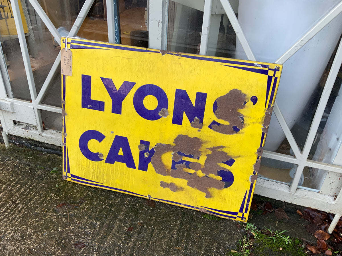 Enamel Lyons Cakes Sign – Burford Antiques